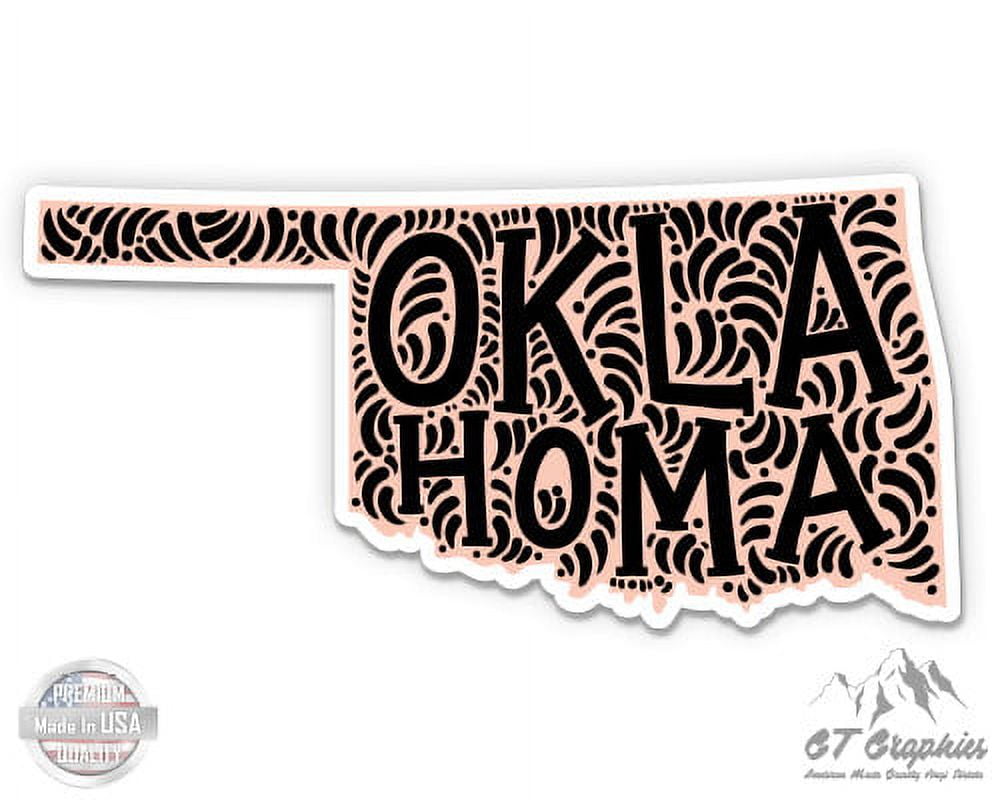 Oklahoma Shape Cute Letters Native Local - 8" Vinyl Sticker - For Car ...