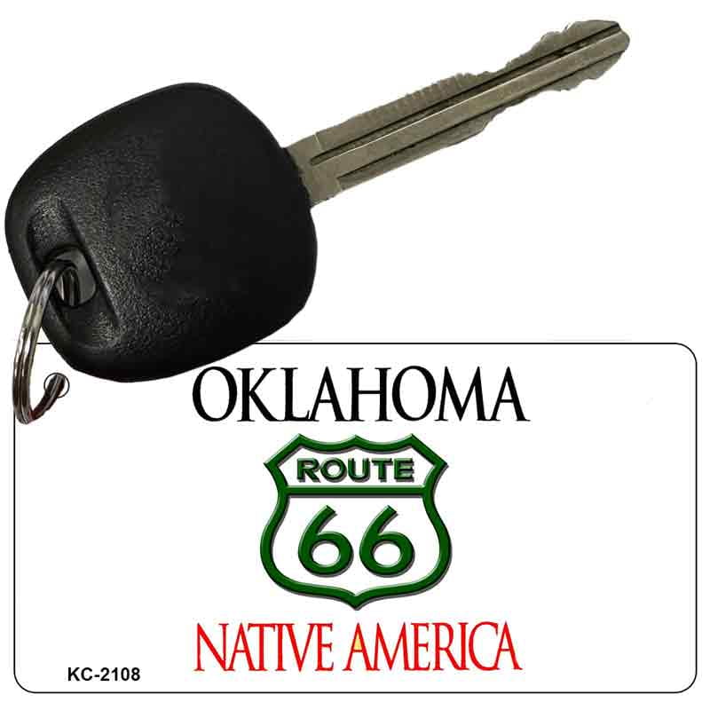 Oklahoma Shield Route 66 Novelty Aluminum Key Chain KC-2108 3" x 1.5 ...