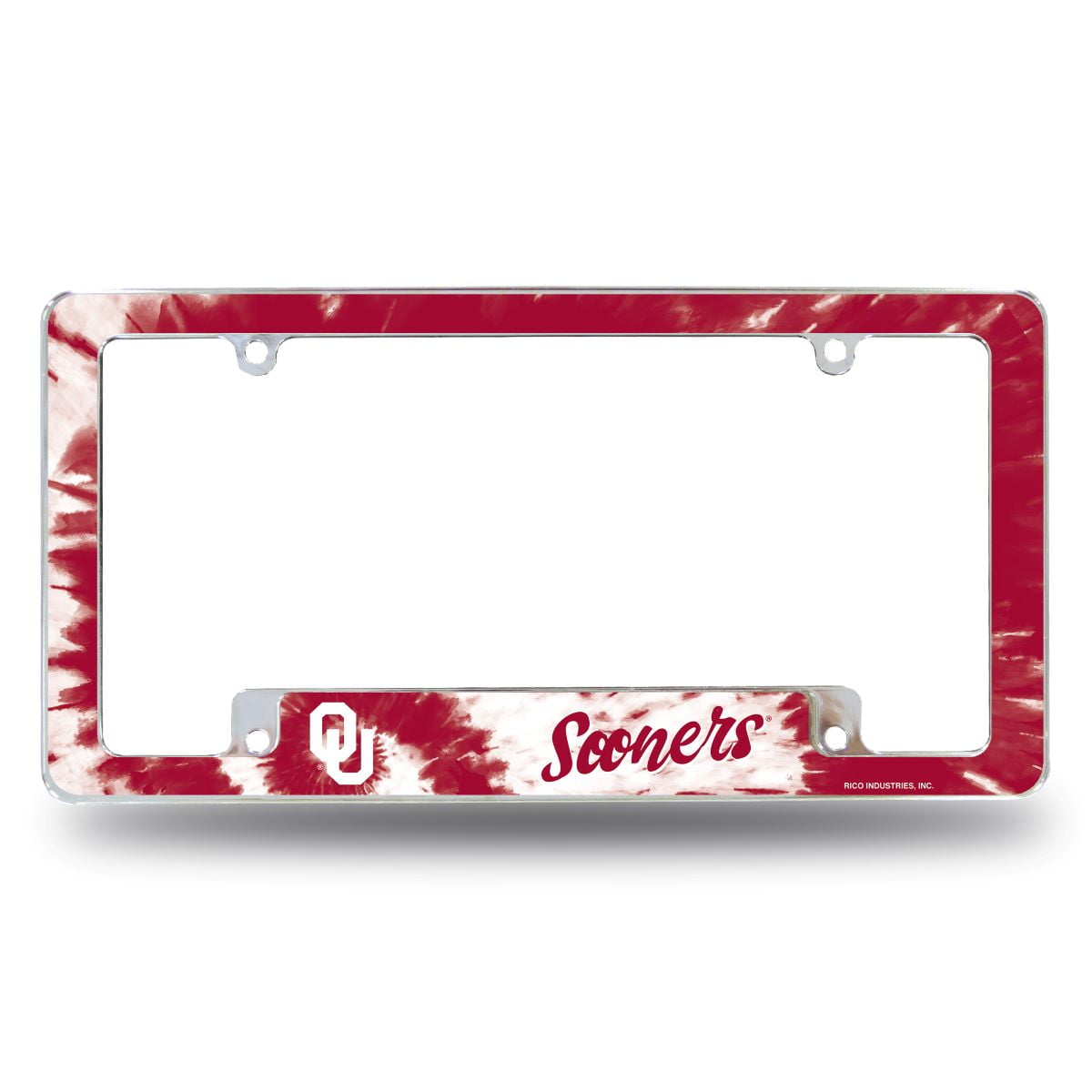 Oklahoma Sooner's Chrome Metal License Plate Frame - Tie Dye Design ...