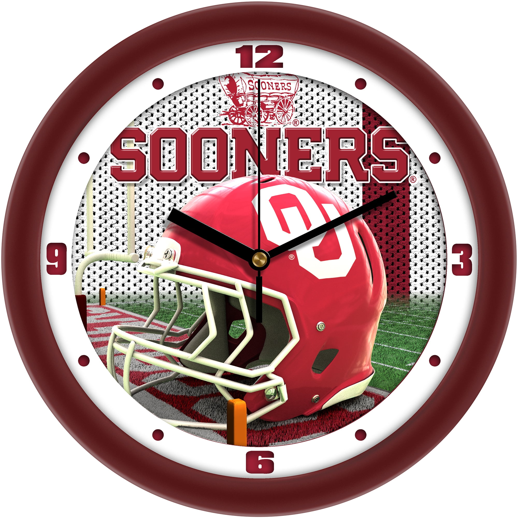 Oklahoma Sooners 11.5'' Suntime Premium Glass Face Football Helmet Wall ...