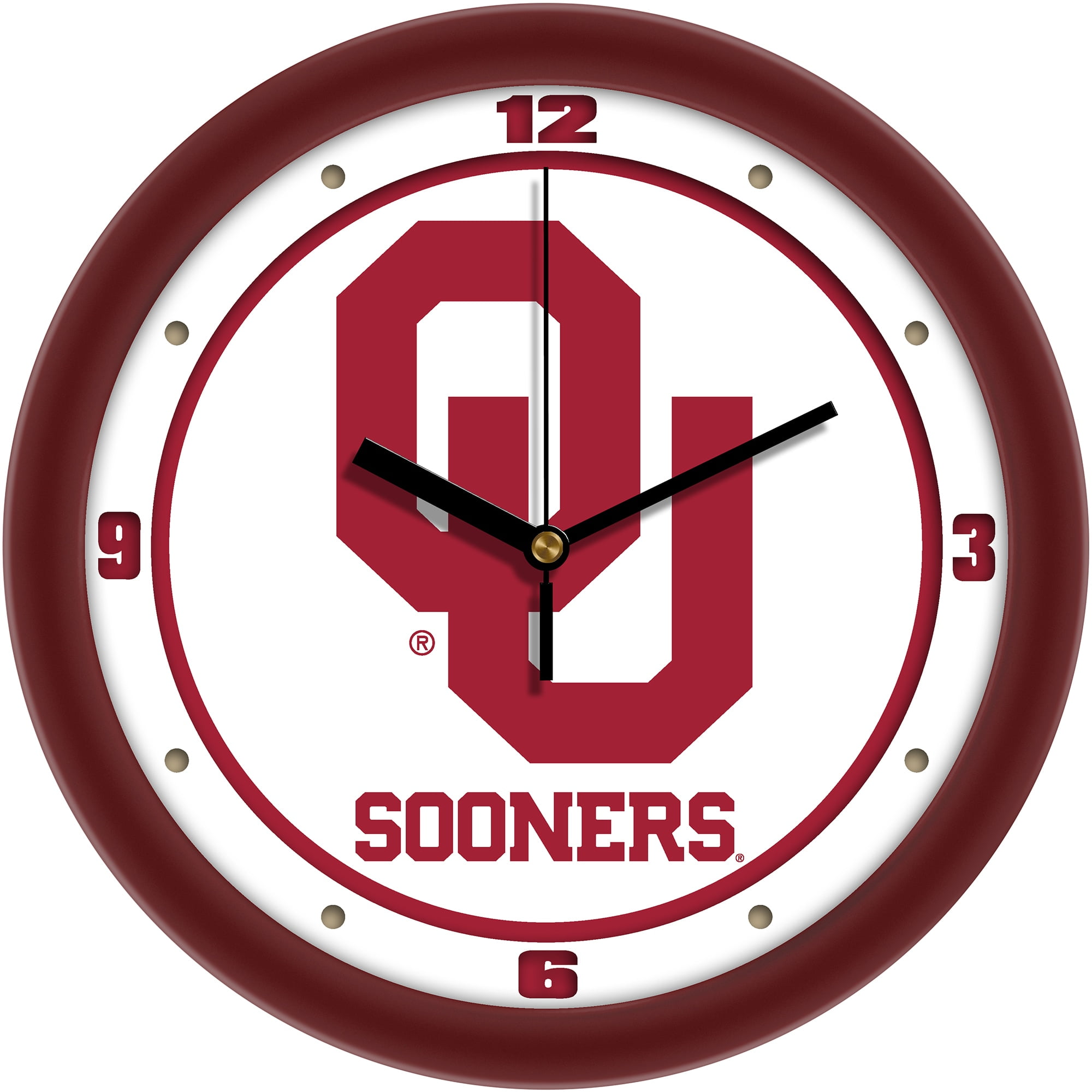 Oklahoma Sooners 11.5'' Suntime Premium Glass Face Traditional Logo ...