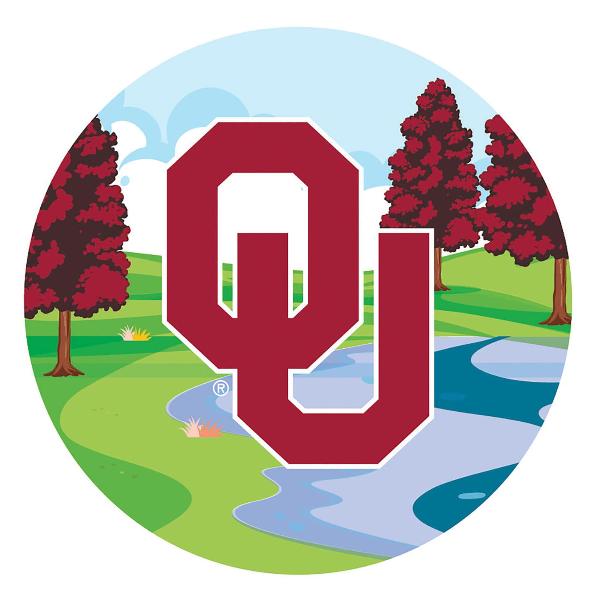 Oklahoma Sooners 12" Landscape Circle Sign - Walmart.com