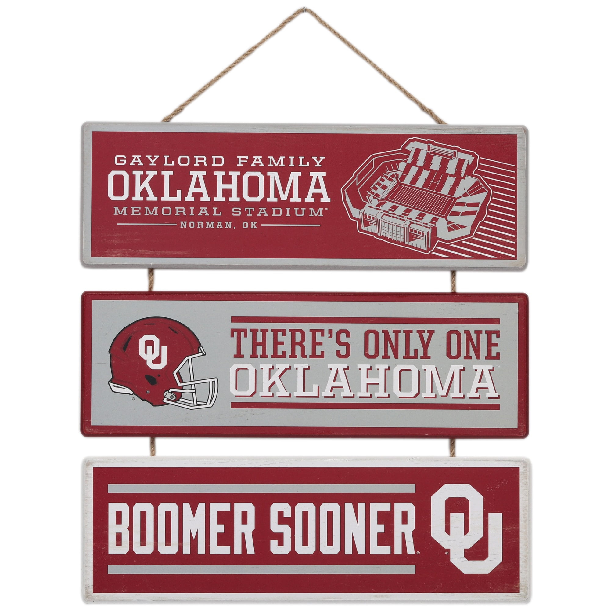 Oklahoma Sooners 13'' x 14'' Team Linked Fiberboard Sign - Walmart.com