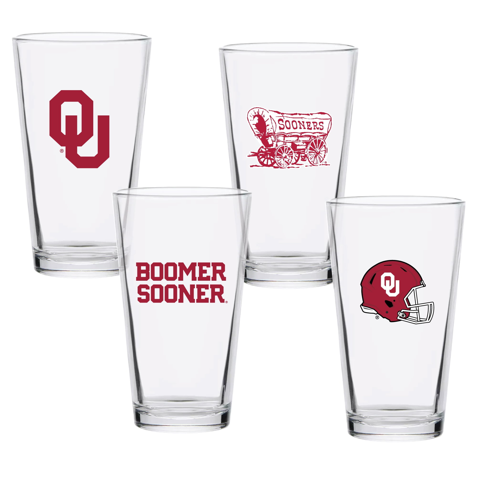 Oklahoma Sooners 16oz. Collector Pint Glass Four-Set - Walmart.com