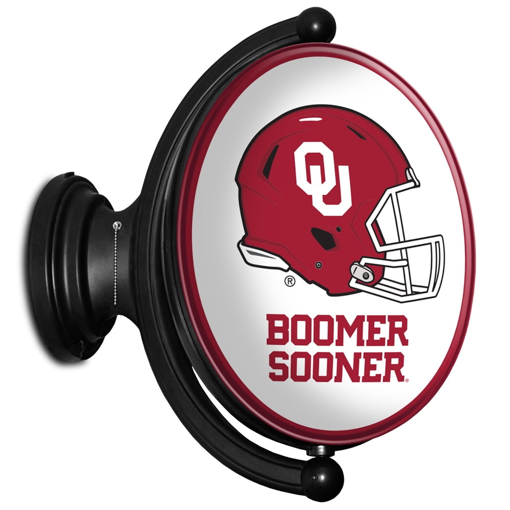 Oklahoma Sooners 23'' x 21'' Helmet Illuminated Rotating Wall Sign ...