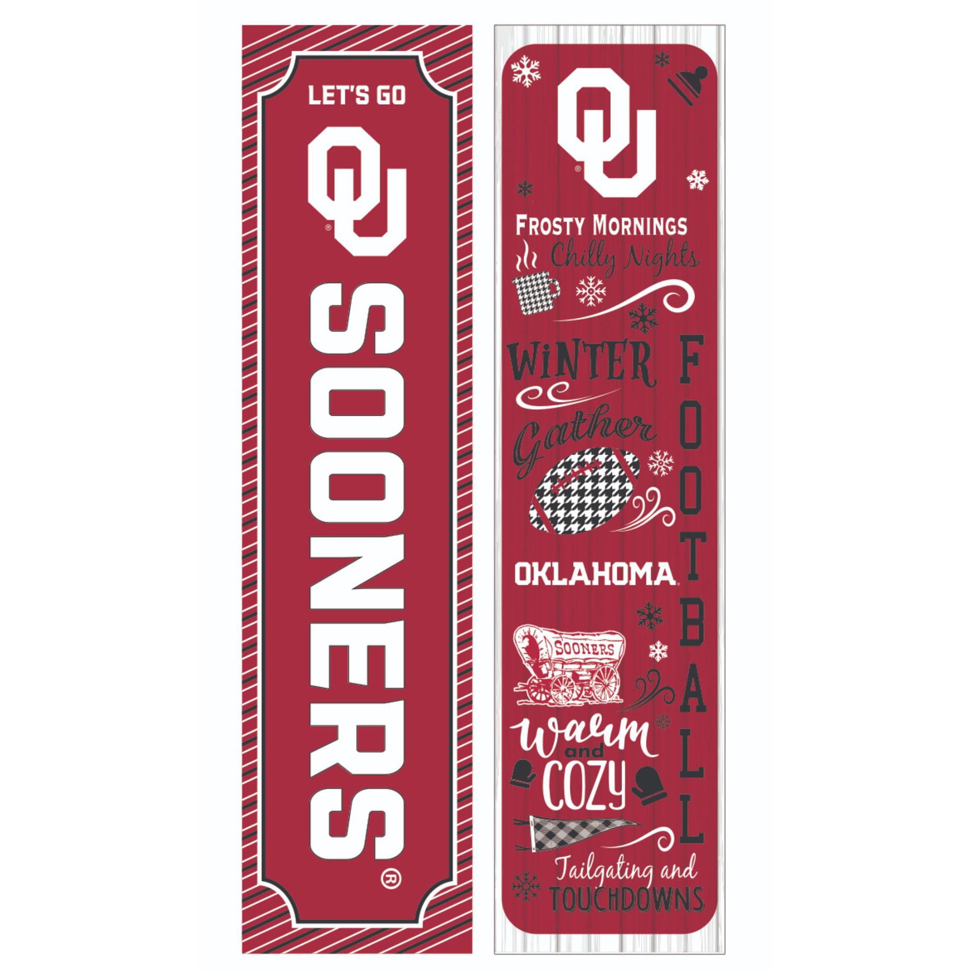 Oklahoma Sooners 47" Double Sided Winter Leaner Fan Sign - Walmart.com