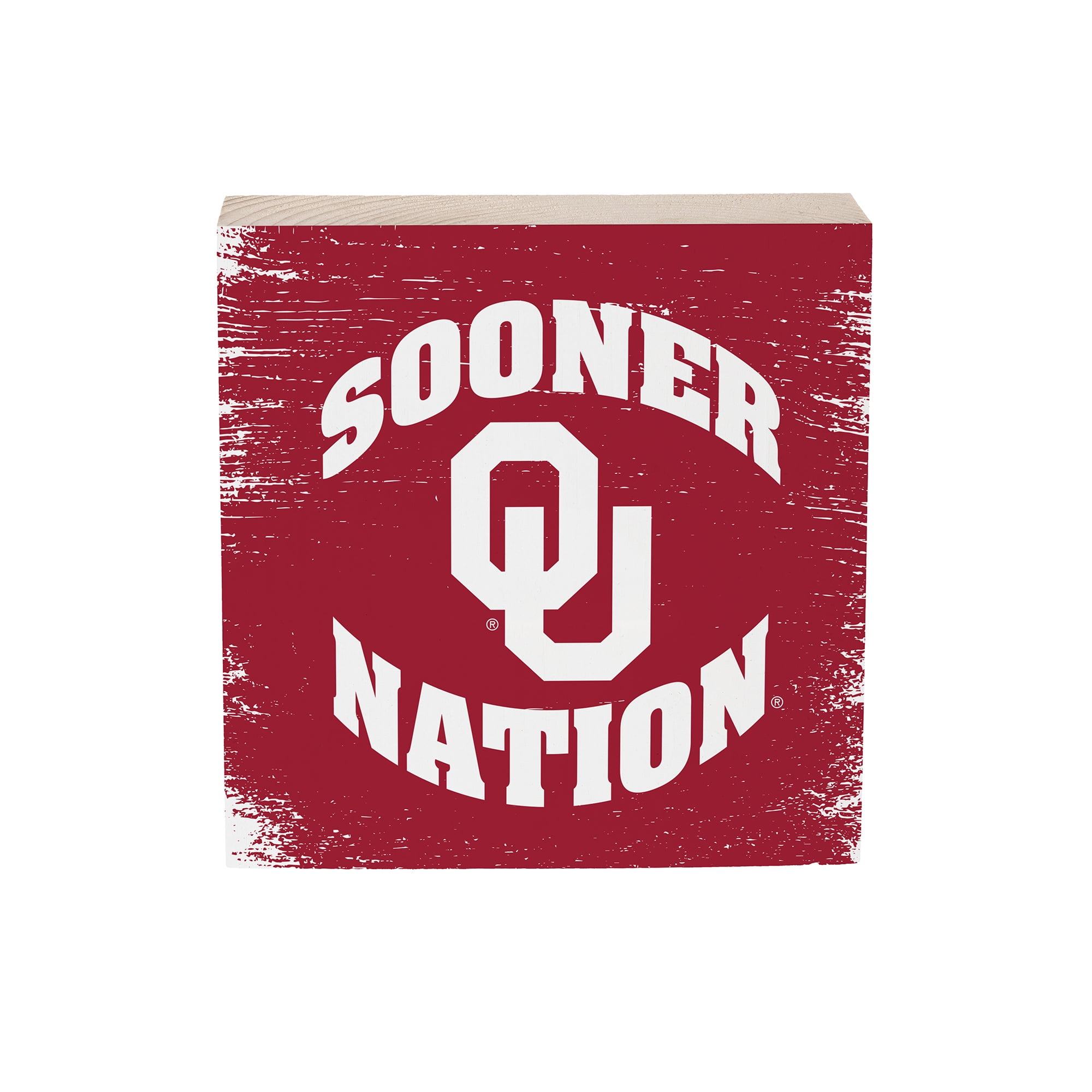 Oklahoma Sooners 6" Square Fan Chant Wood Block Shelf Sign - Walmart.com