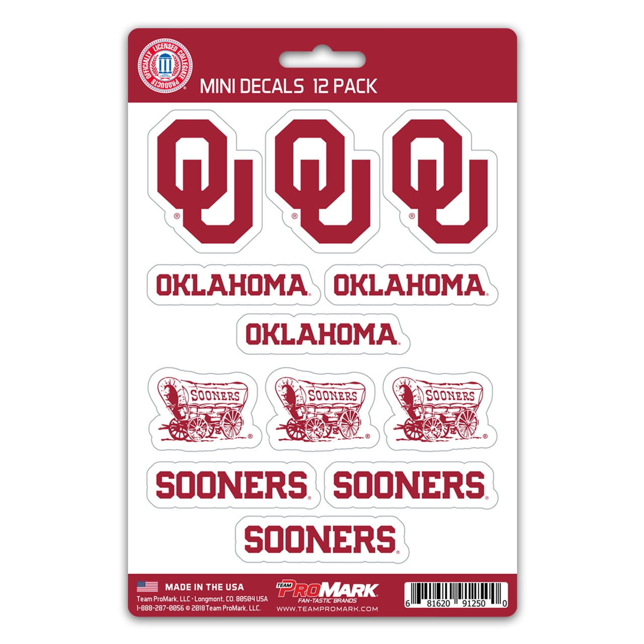 Oklahoma Sooners Decal Set Mini 12 Pack - Walmart.com