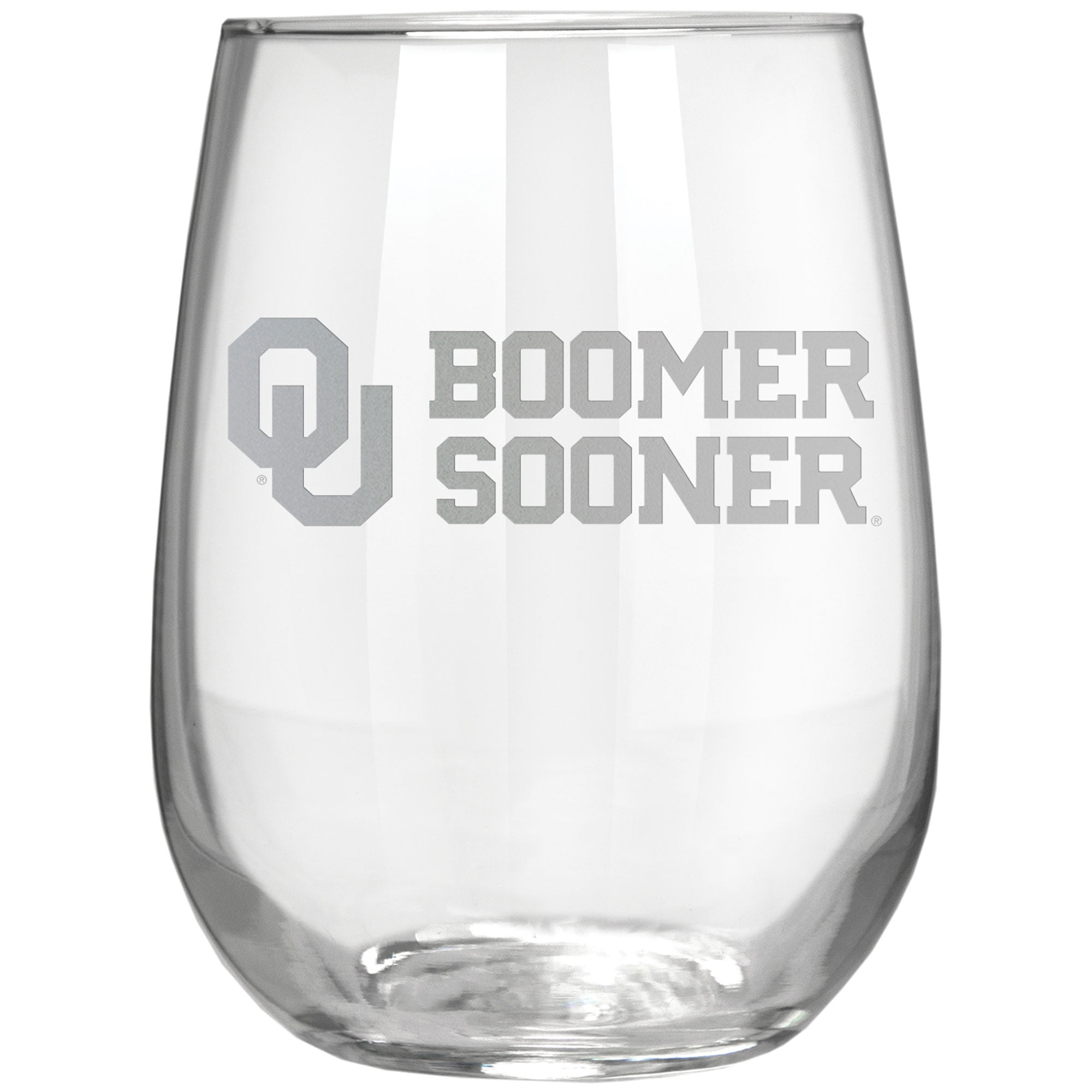 Oklahoma Sooners Etched 17oz. Rally Cry Stemless Wine Glass - Walmart.com
