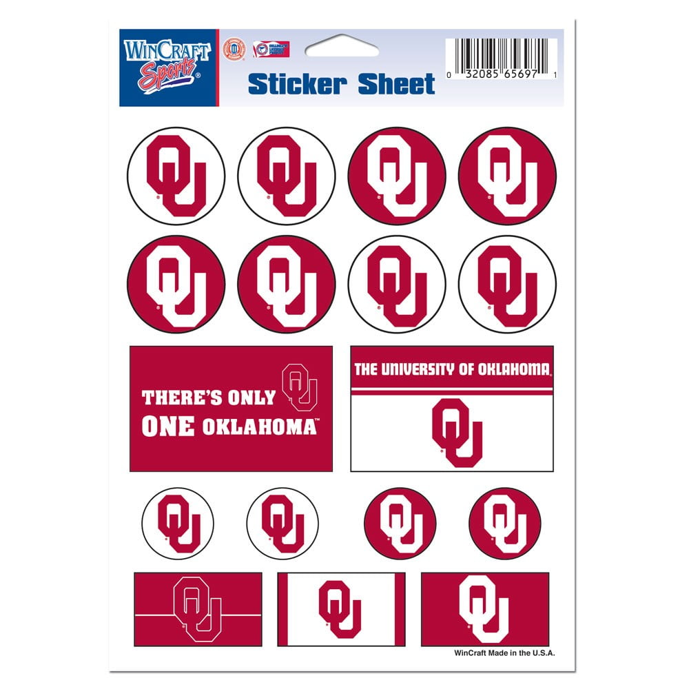 Oklahoma Sooners Official NCAA 5 inch x 7 inch Sticker Sheet by ...