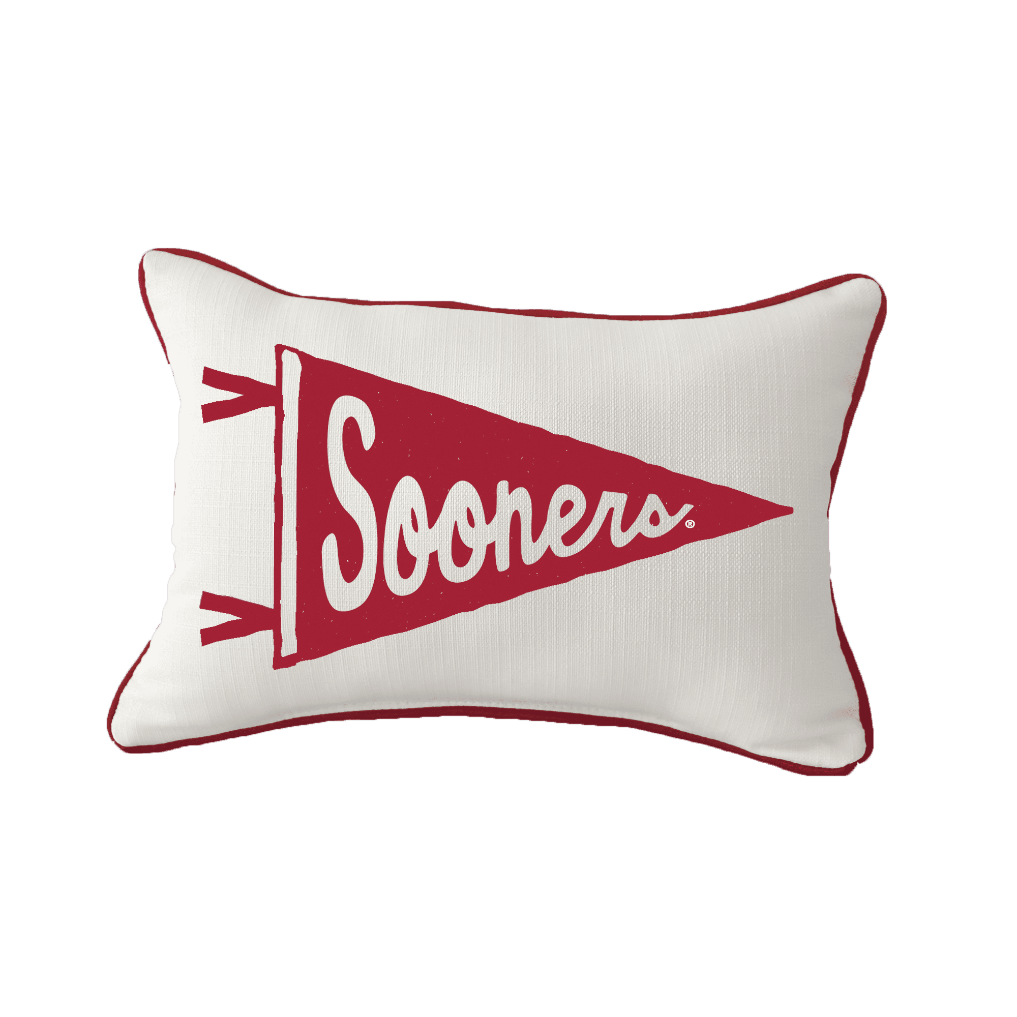 Oklahoma Sooners Pennant 14" x 20" Pennant Rectangular Piped Pillow ...