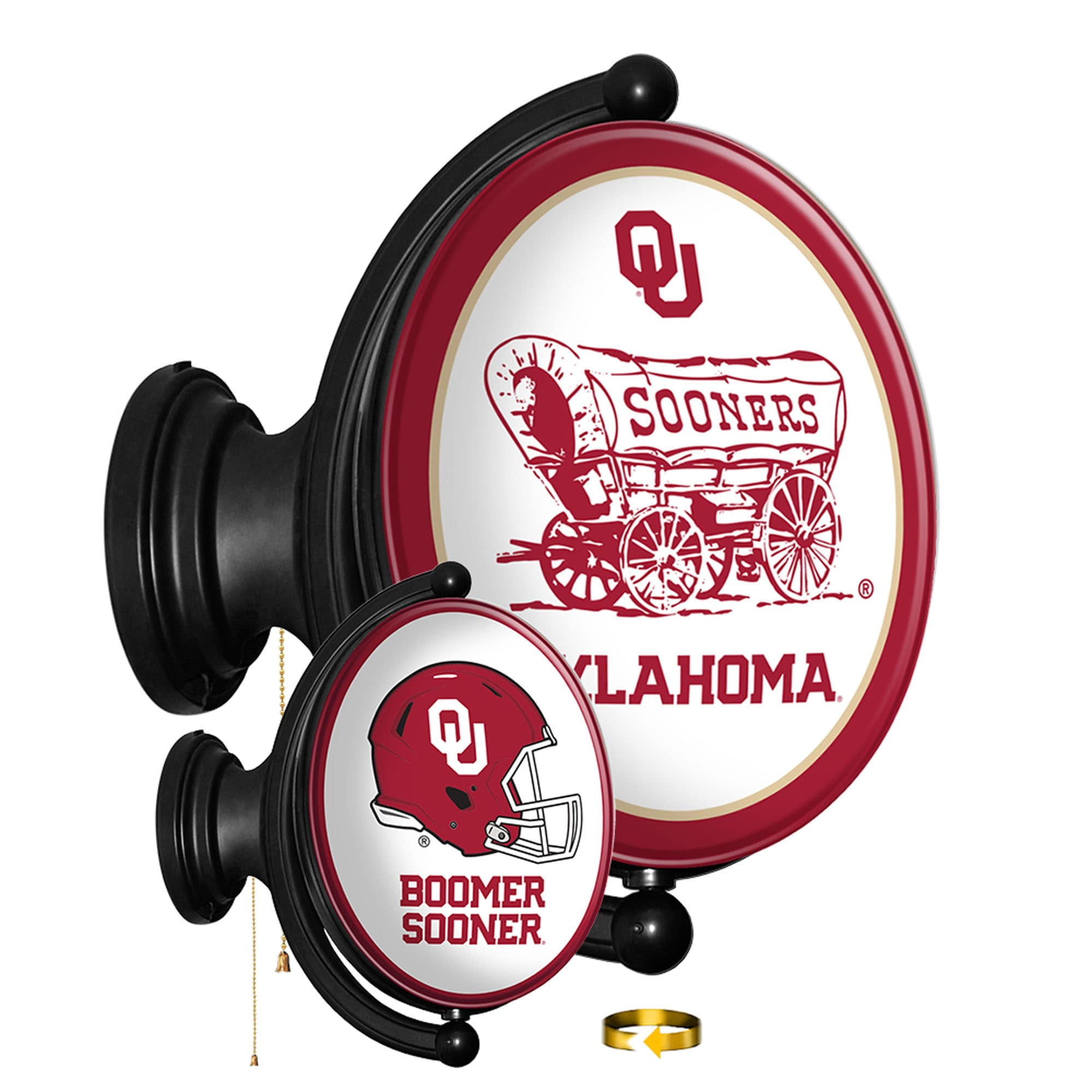 Oklahoma Sooners Team Logo 21'' x 23'' Rotating Lighted Wall Sign ...