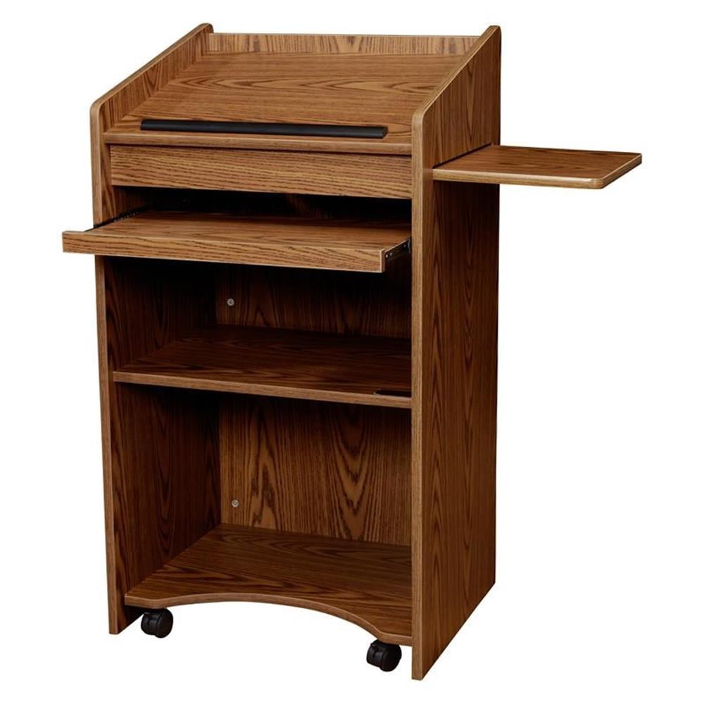 Oklahoma Sound Modern Wood Aristocrat Non-Sound Lectern in Medium Oak ...