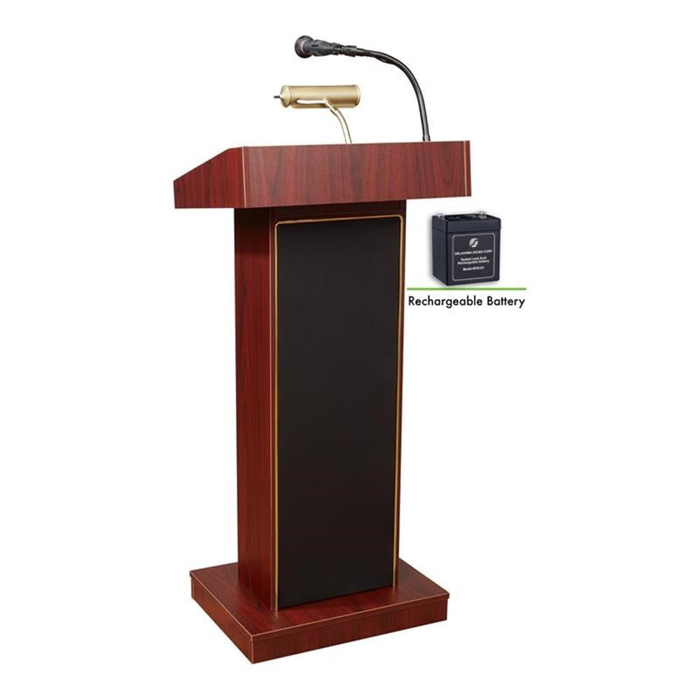 Oklahoma Sound Orator Wood Lectern and Rechargeable Battery in Mahogany ...