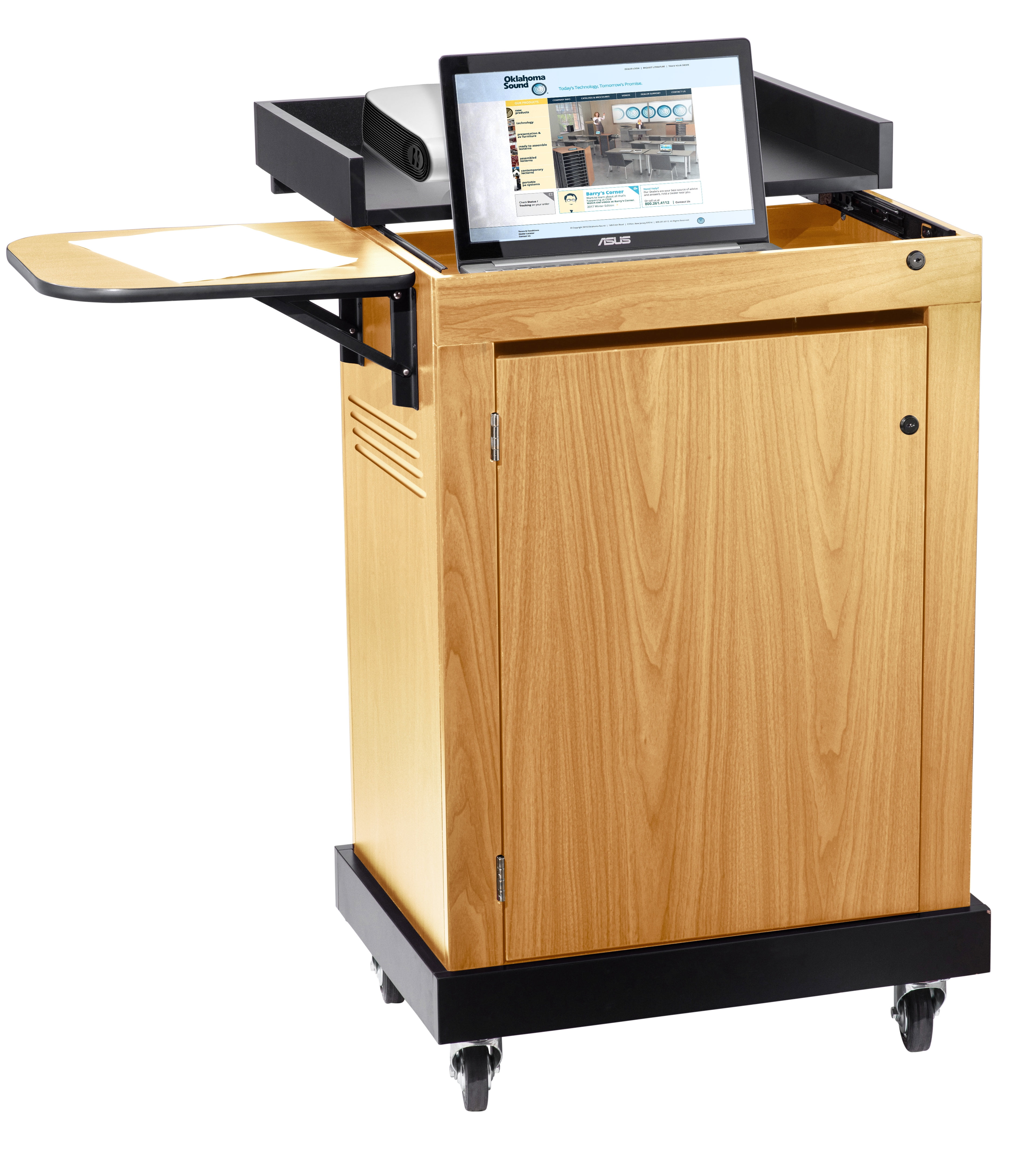 Oklahoma Sound Smart Cart Lectern, Light Oak - Walmart.com