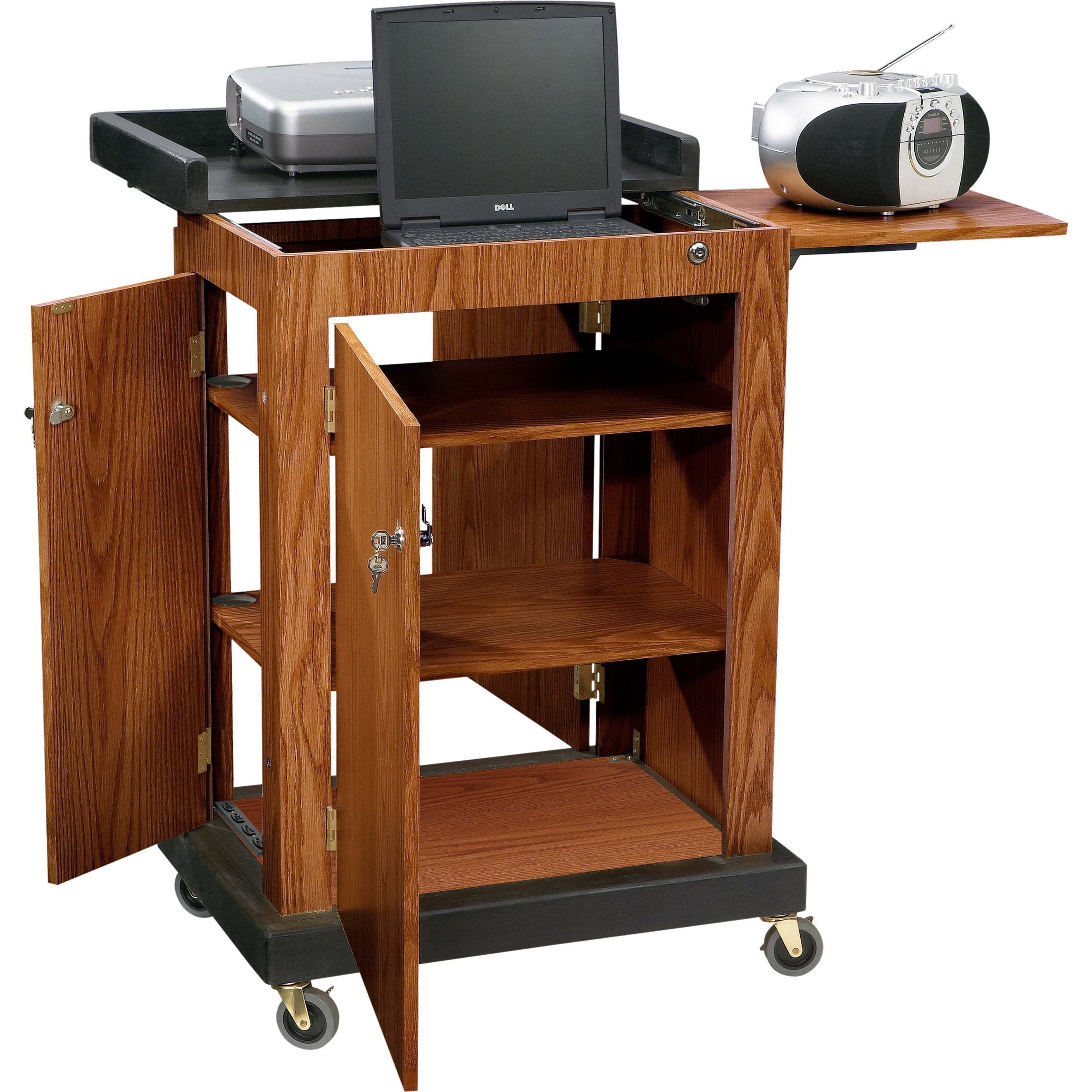 Oklahoma Sound Smart Cart Lectern, Med Oak - Walmart.com