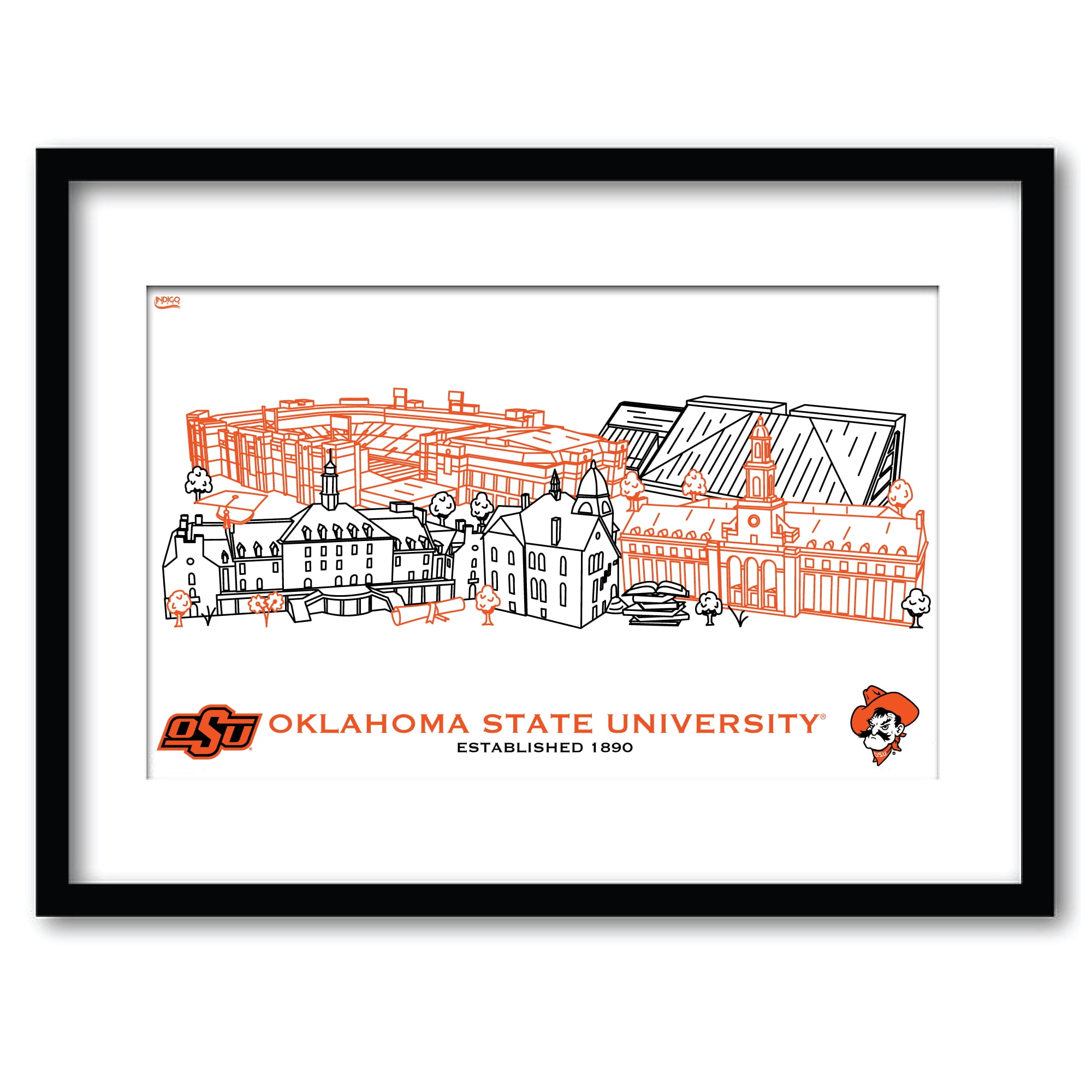Oklahoma State Cowboys 11" x 14" Framed Campus Wall Art Collage ...