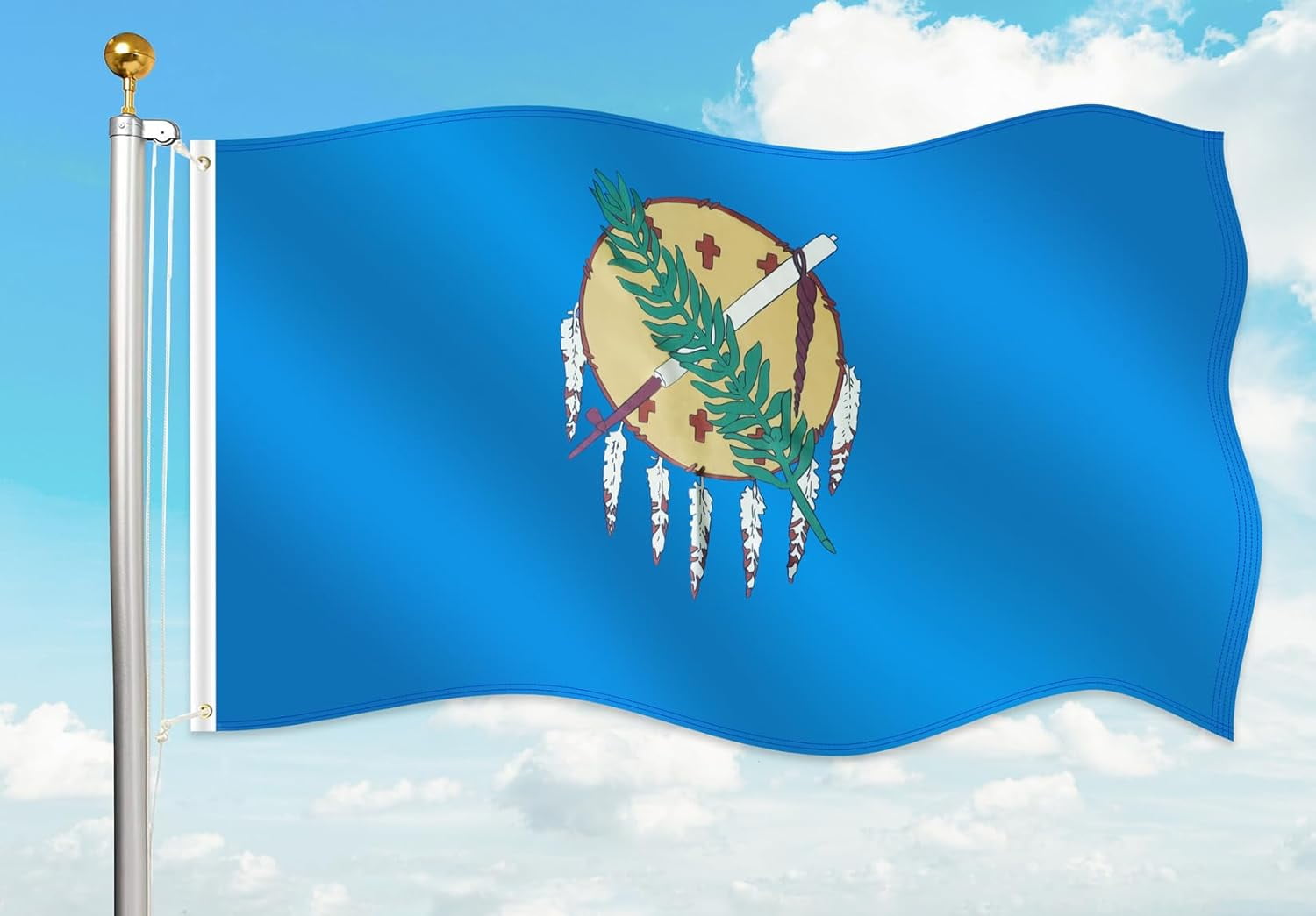 Oklahoma State Flag, 3Ply Polyester, Heavy Duty, Double Sided Oklahoma ...