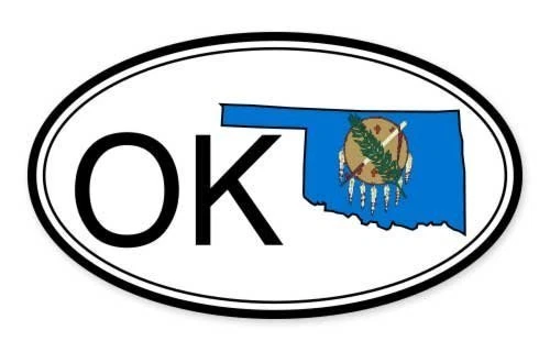 Oklahoma State Flag Oval Car Sticker Phone Decal Water Bottle Stickers ...