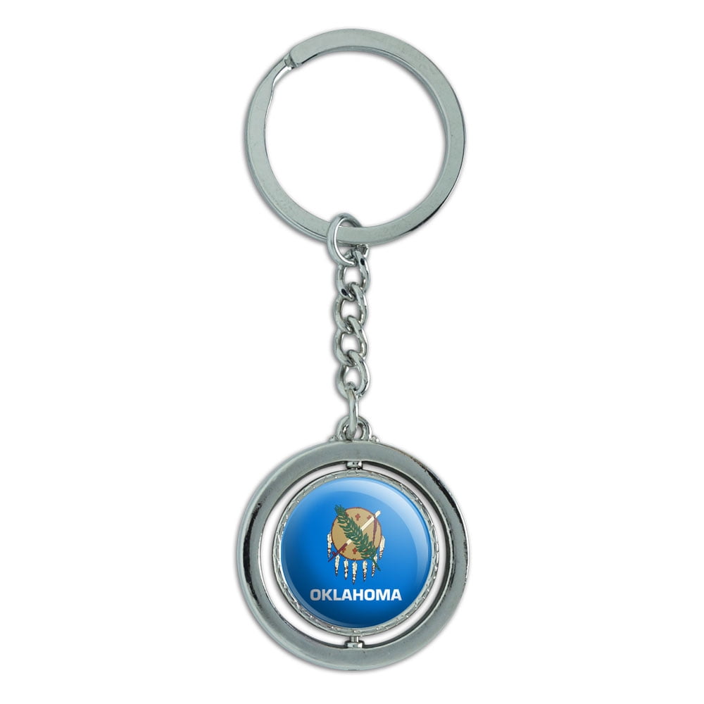 Oklahoma State Flag Spinning Circle Metal Keychain - Walmart.com