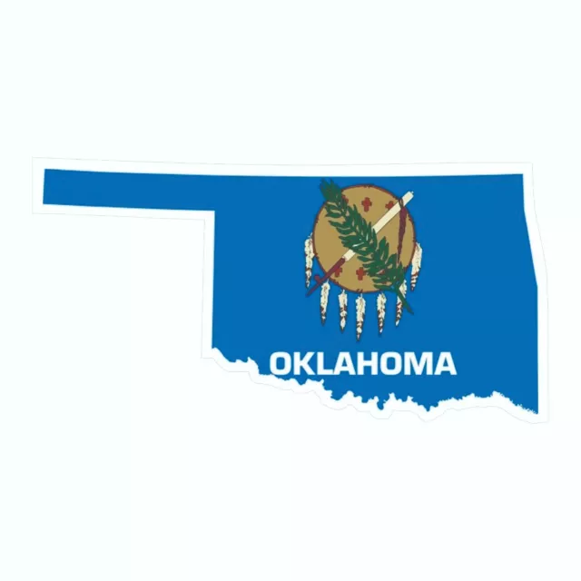 Oklahoma State Map Outline With Flag Sticker, Vacation Sticker Phone ...