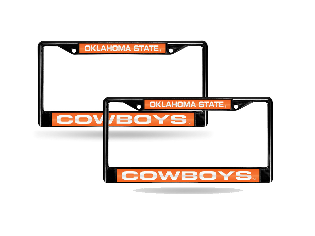 Oklahoma State OSU University Black Metal (Set of 2) Laser Cut License ...