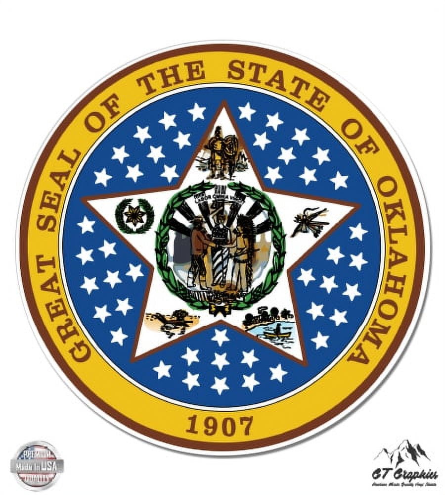 Oklahoma State Seal - 3" Vinyl Sticker - For Car Laptop I-Pad Phone ...