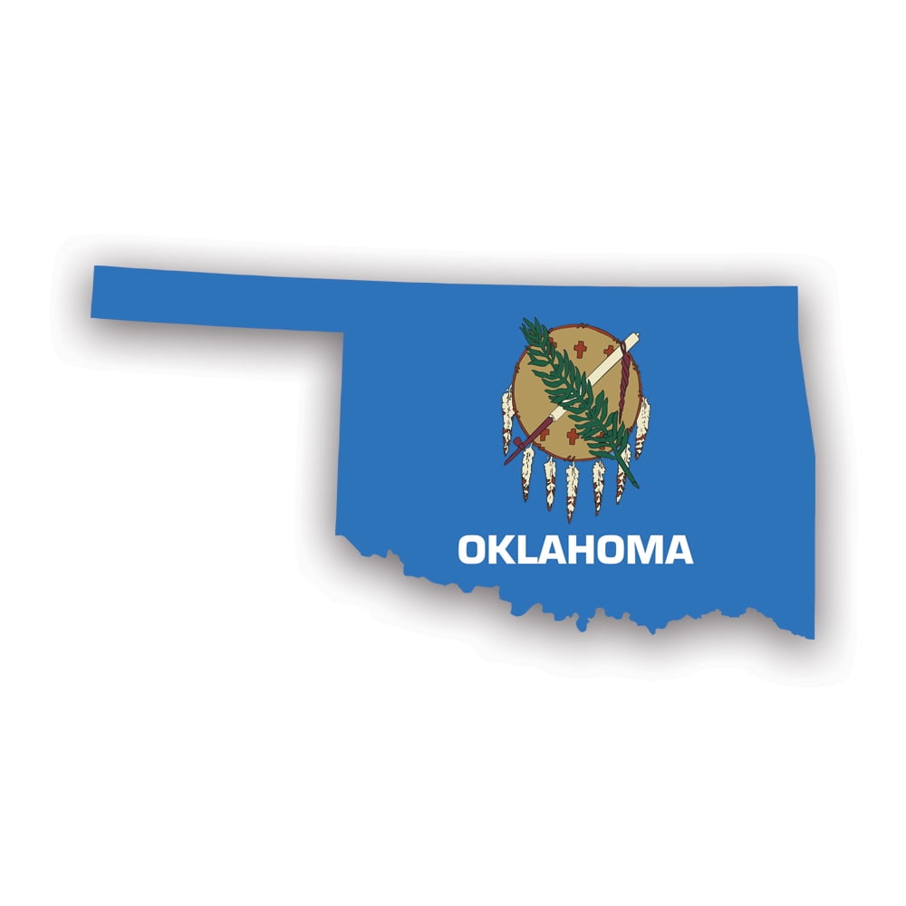 Oklahoma State Shaped Flag Sticker Decal - Self Adhesive Vinyl ...