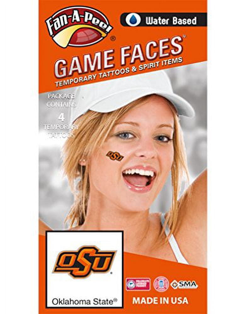 Oklahoma State – Water Based Temporary Spirit Tattoos – 4-Piece ...