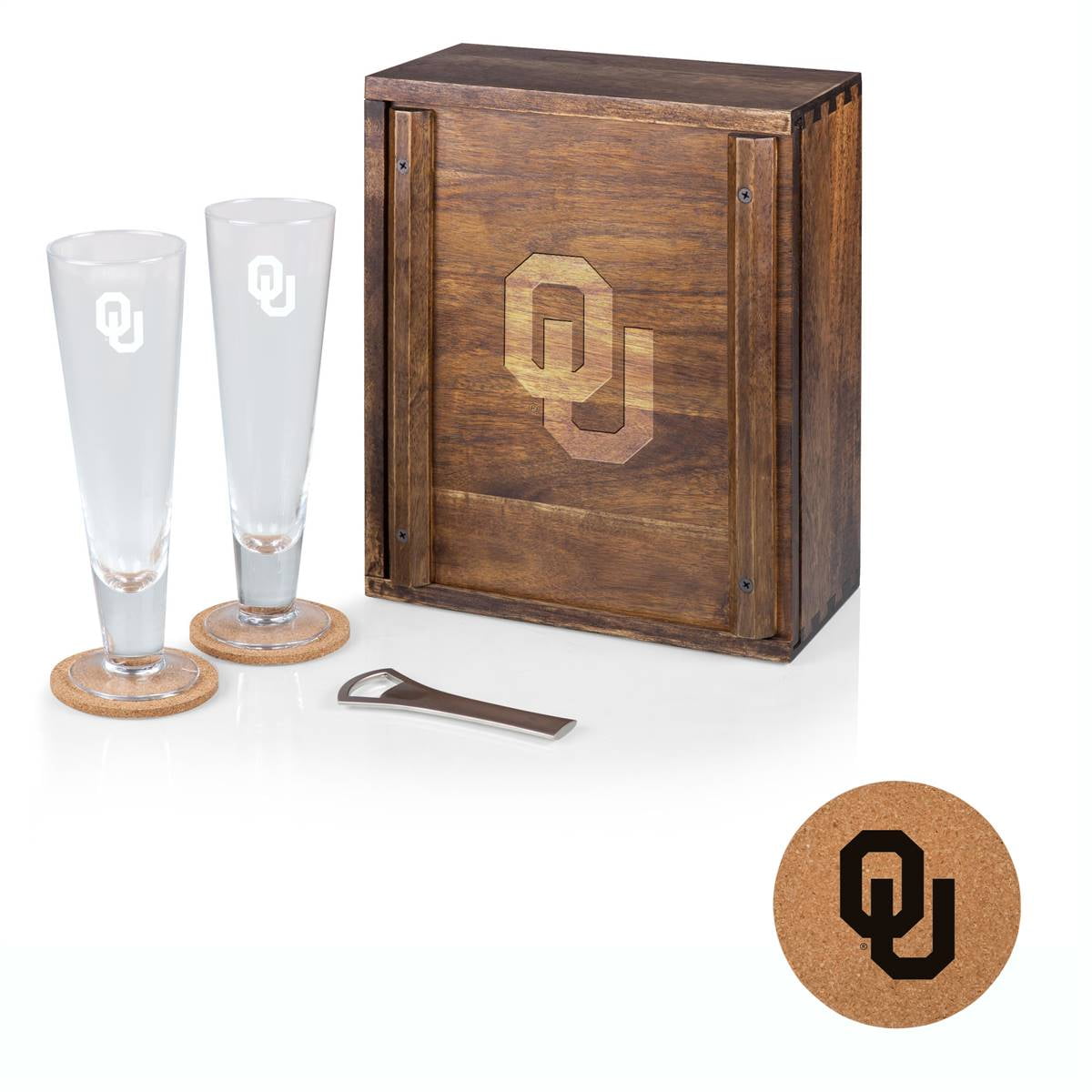 Oklahoma Team Sports Sooners Pilsner Beer Glass Drink Set - Walmart.com