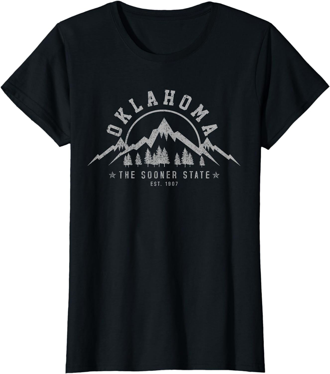 Oklahoma The Sooner State Est. 1907 Vintage Mountains Gift T-Shirt ...