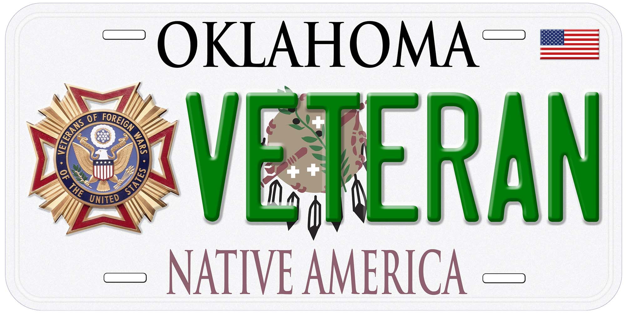 Oklahoma Veteran Novelty Car Auto License Plate - Walmart.com