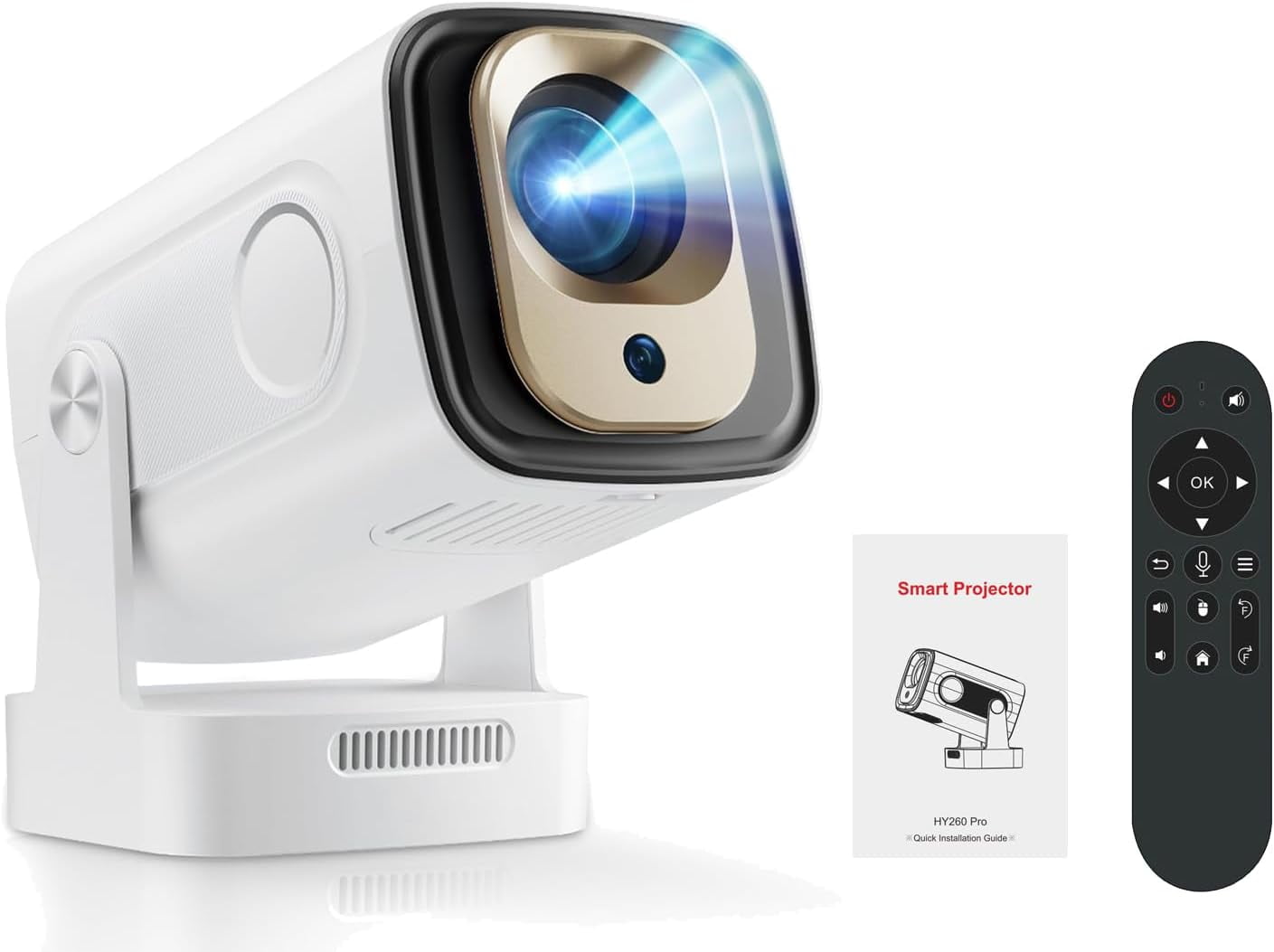 Oklumi - Pivot 2, Mini Portable 4k Projector with Wifi 6 and Bluetooth ...