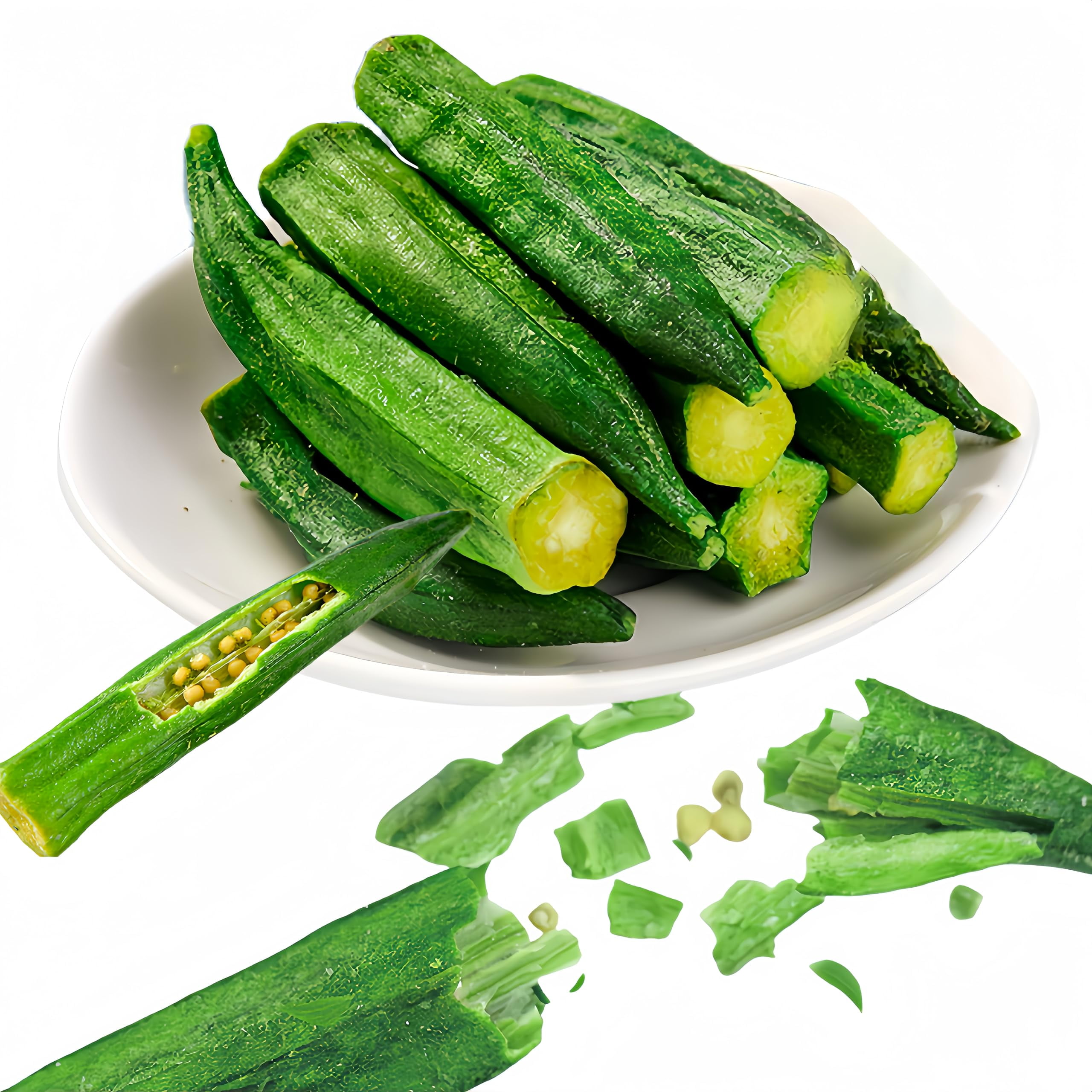 Okra Chips Freeze Dried DPF11 Vegetables - Crunchy Dehydrated Okra ...