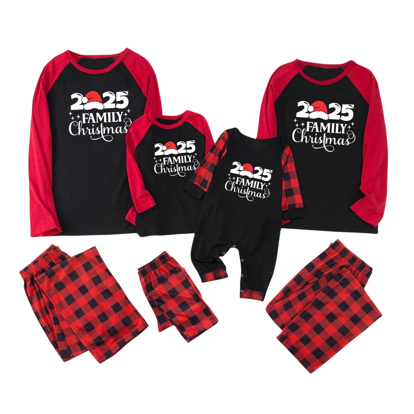 Oksale Family Christmas Pajamas Long Sleeve Sleepwear Plaid Fall Pjs ...