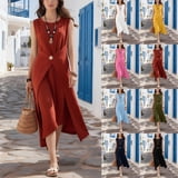 Oksale Fashion Dresses for Women 2026 Casual Button Wrap Waist Cotton ...