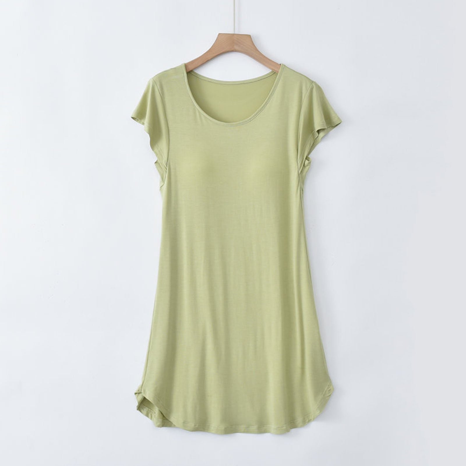 Oksale Modal Mini Pajama Dress for Women Built in Bra Nightdress Casual ...