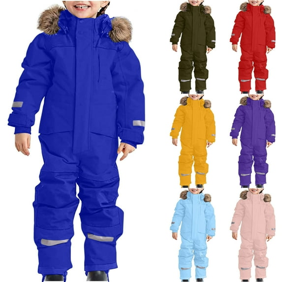 Oksale One Piece Snow Suit for Girls Kids' Insulated Warm Winter Ski ...