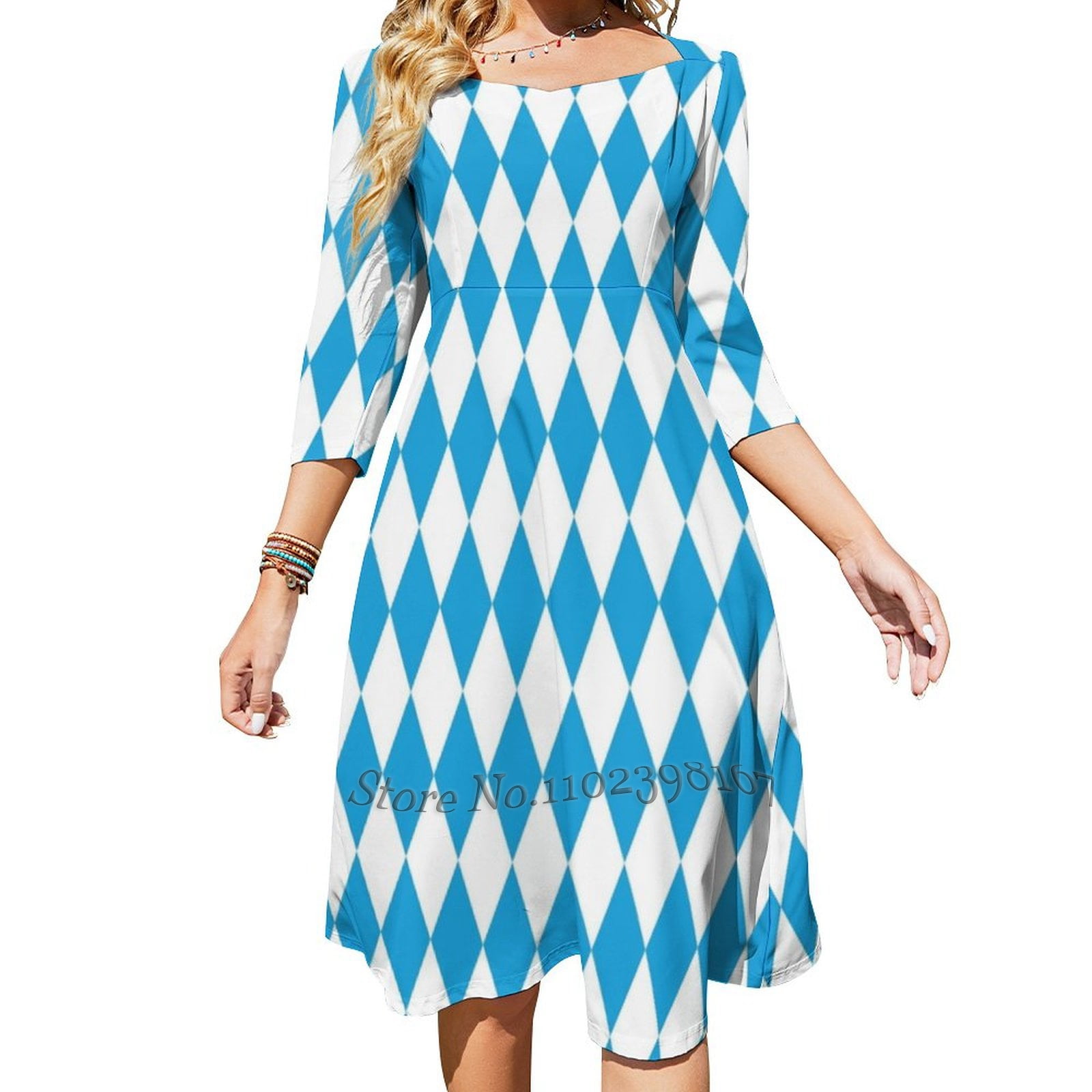 Oktoberfest Bavarian Blue And White Large Diagonal Pattern Sweet ...