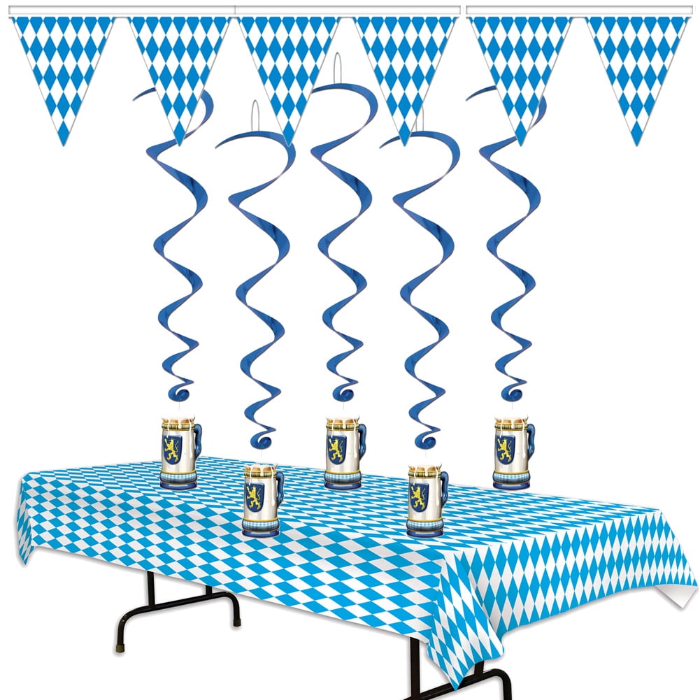 Oktoberfest Decorations Pack Set With Table Cover Pennant Banner and ...