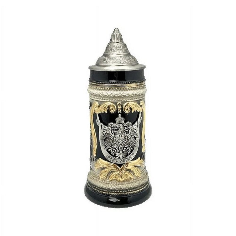 Oktoberfest Haus Charcoal Black Ceramic Germany Eagle Stein Mug ...
