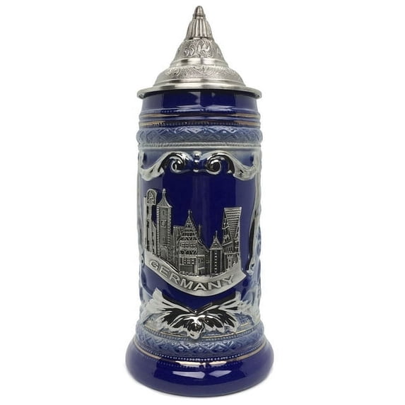 Oktoberfest Haus Deluxe Relief Village Medallion German Beer Stein with ...