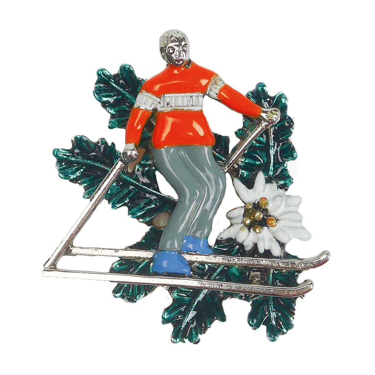 Oktoberfest Haus German Alps Skier Collectible Novelty Enamel Metal ...