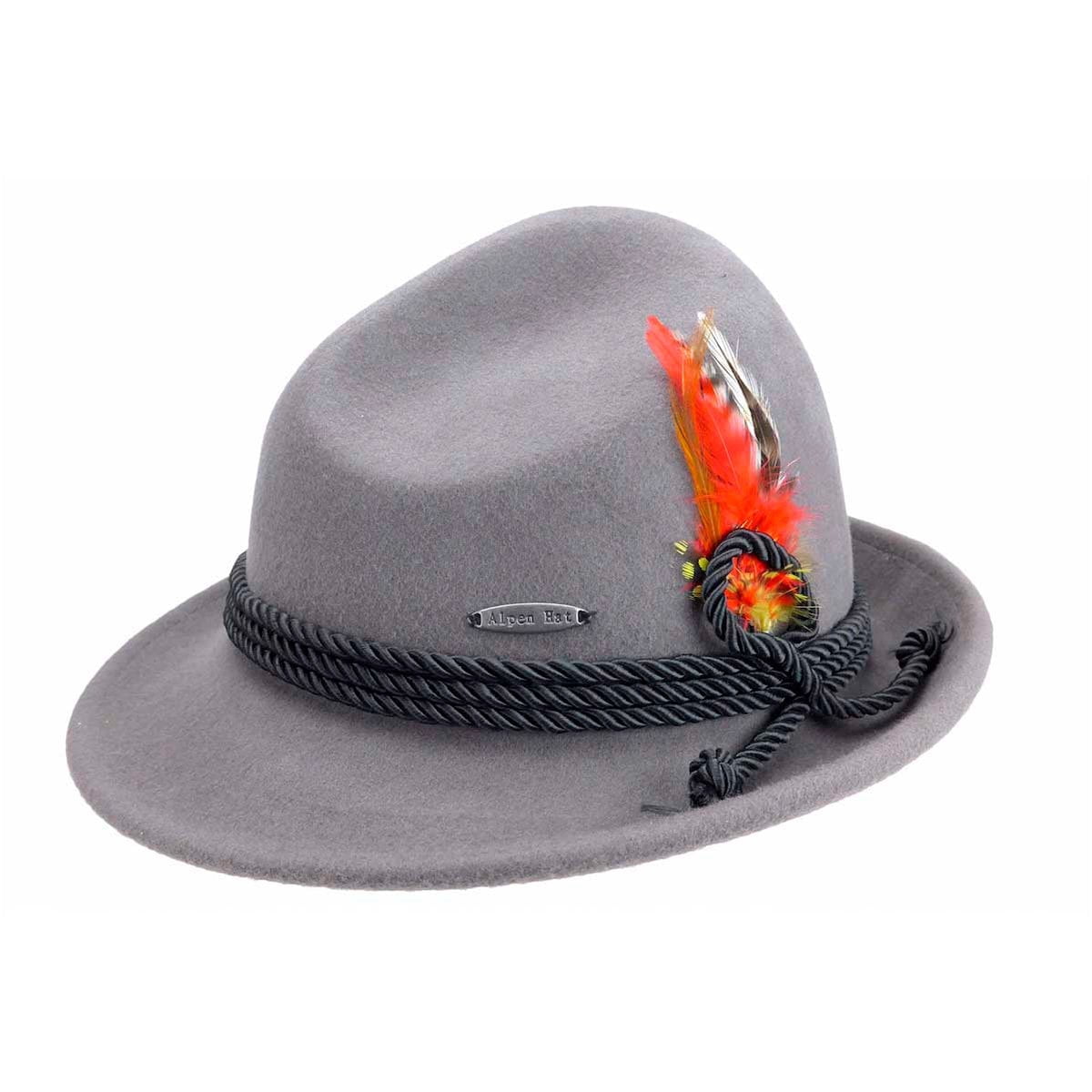 Oktoberfest Haus German Bavarian 100% Wool Fedora Gray Hat for Men ...