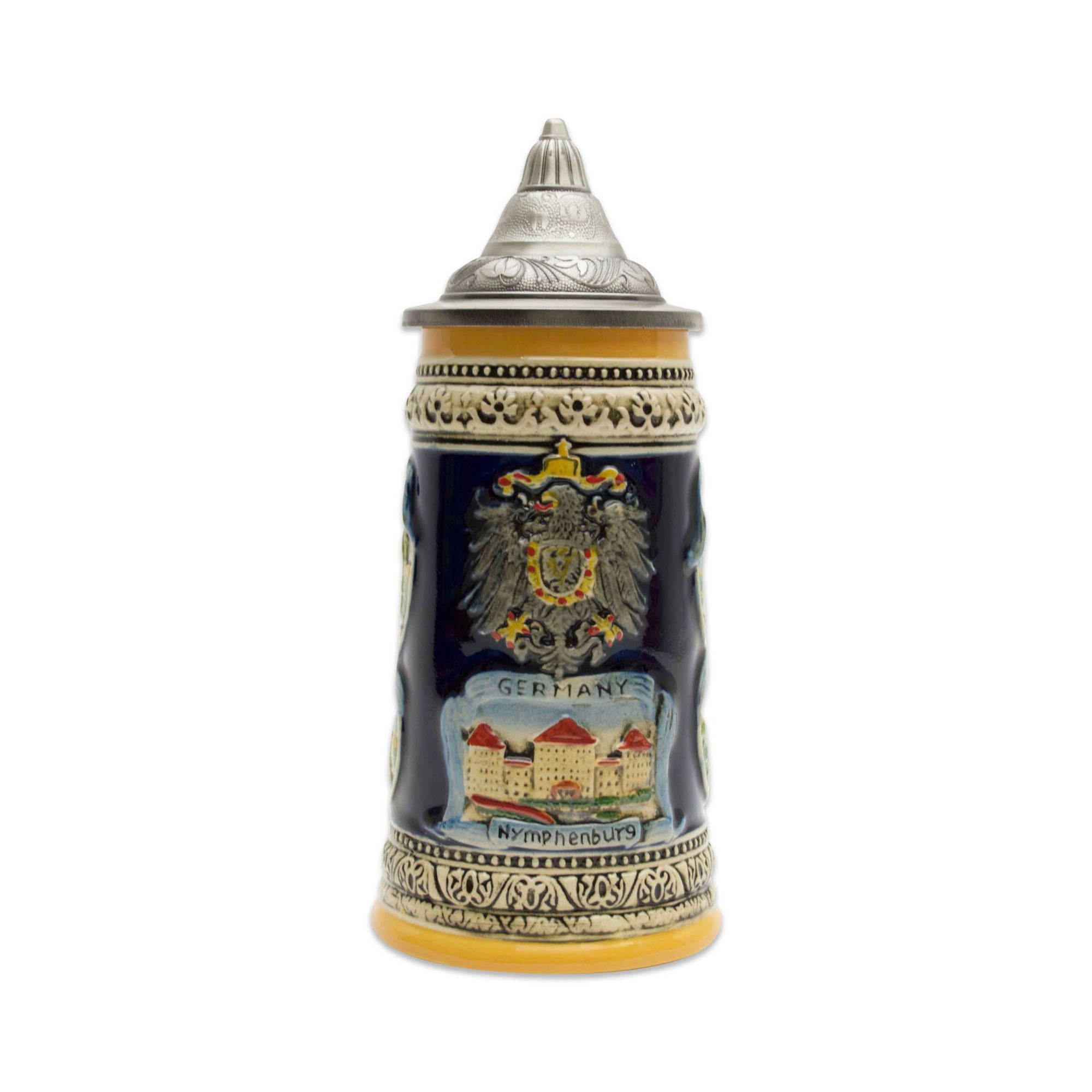 Oktoberfest Haus Germany Famous Landmarks Beer Stein with Metal Lid ...