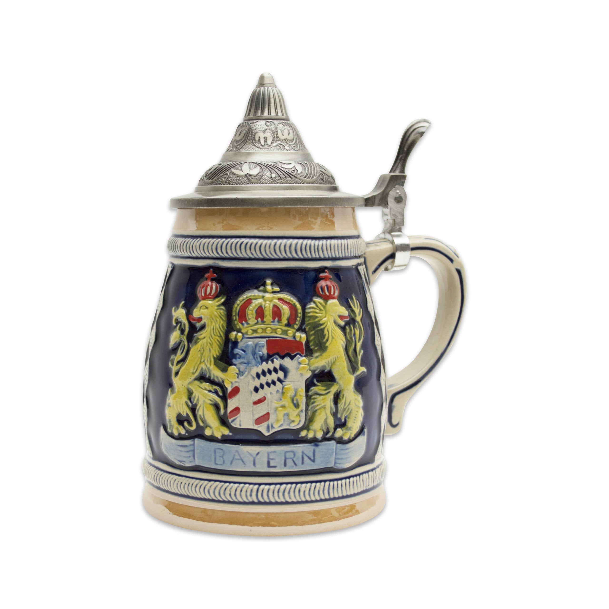 Oktoberfest Haus Multicolor Ceramic Bayern Coat of Arms Engraved Beer ...