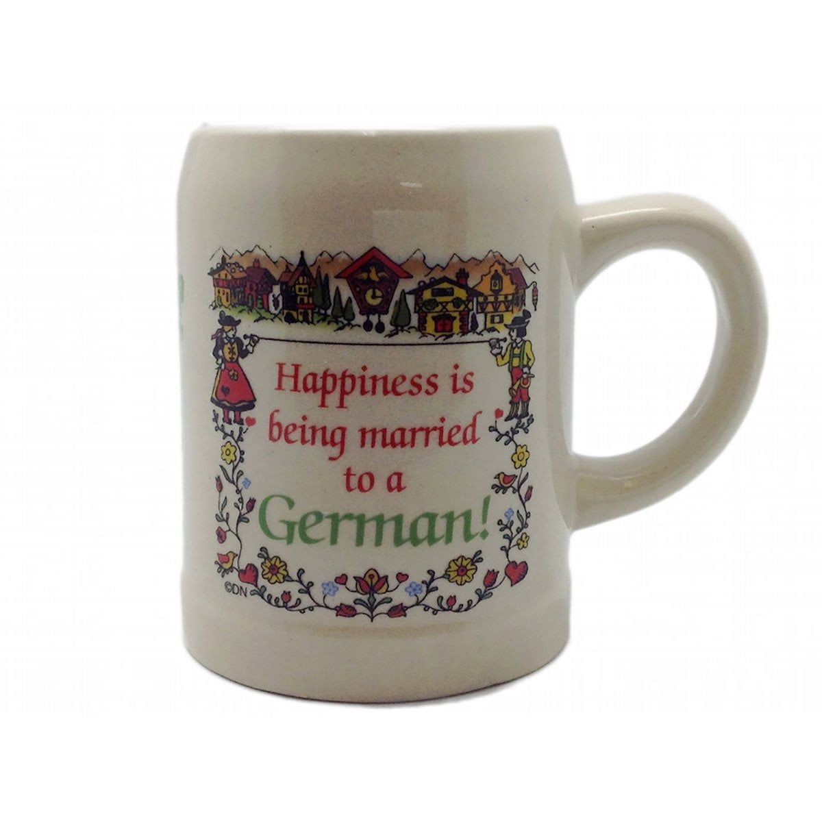 Oktoberfest Haus Multicolor Ceramic German Coffee Mug with "Happiness ...