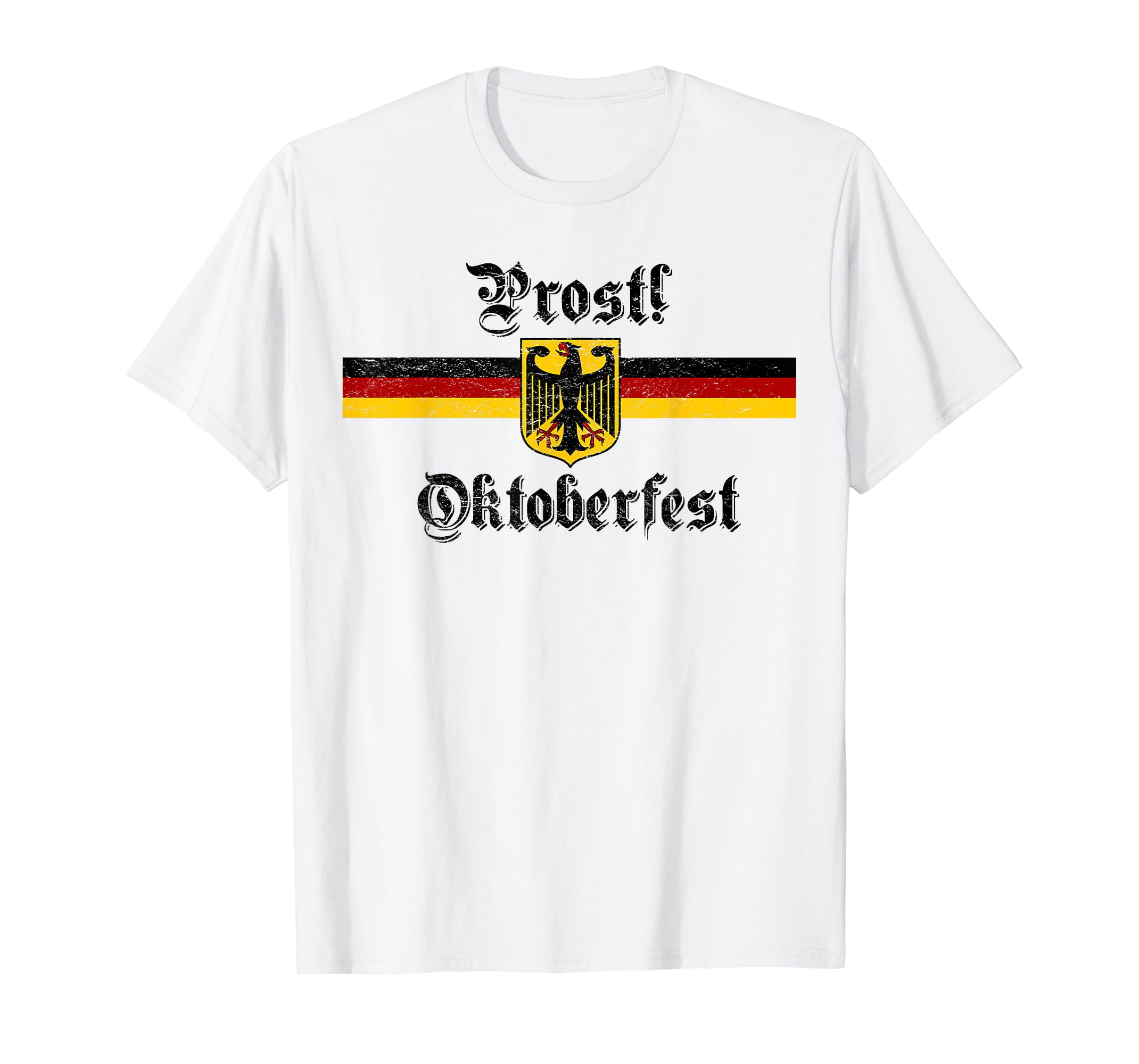 Oktoberfest PROST German Coat of Arms Flag Banner Vintage White T-Shirt ...