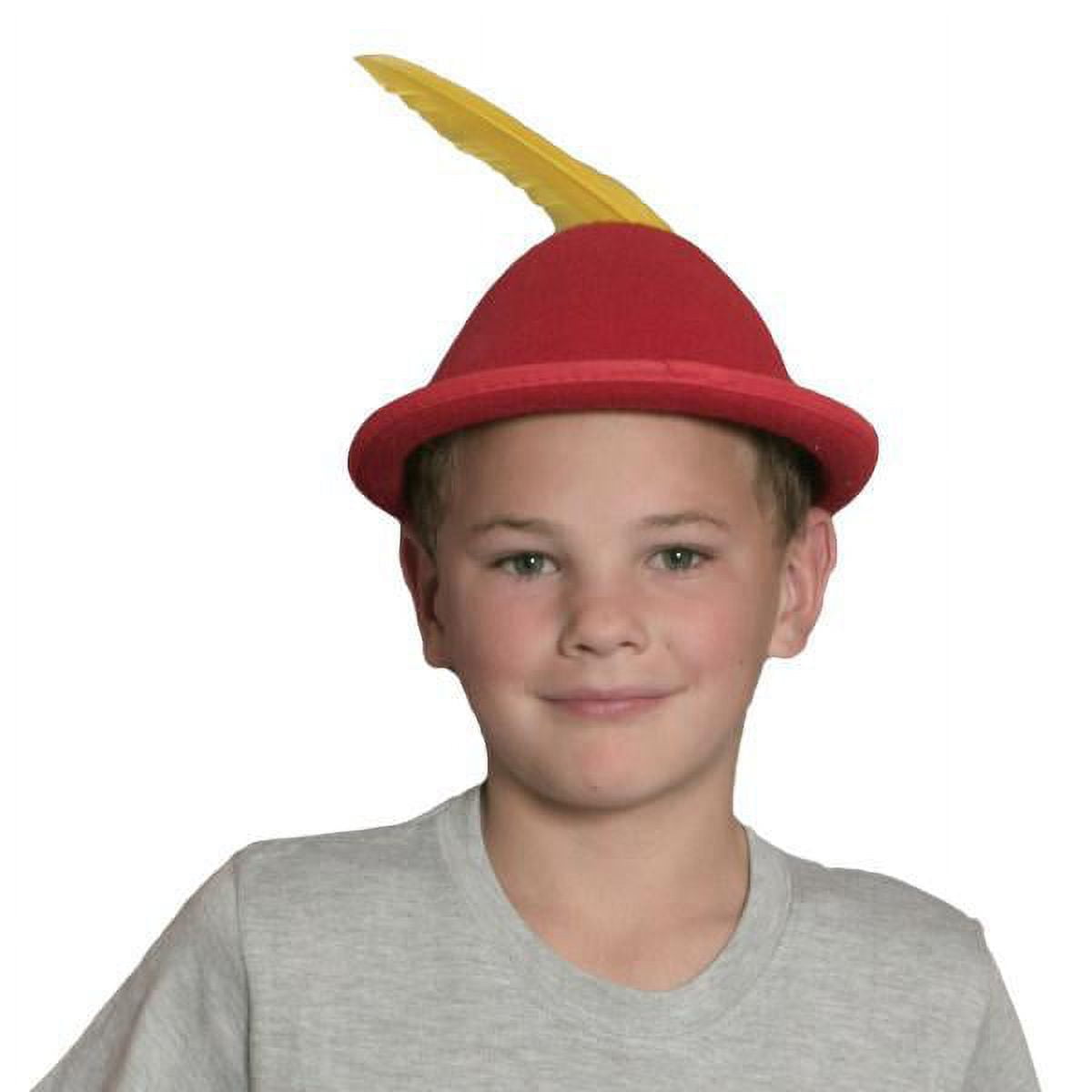 Oktoberfest "Peter Pan" Party Hat Red with Yellow Feather - Walmart.com