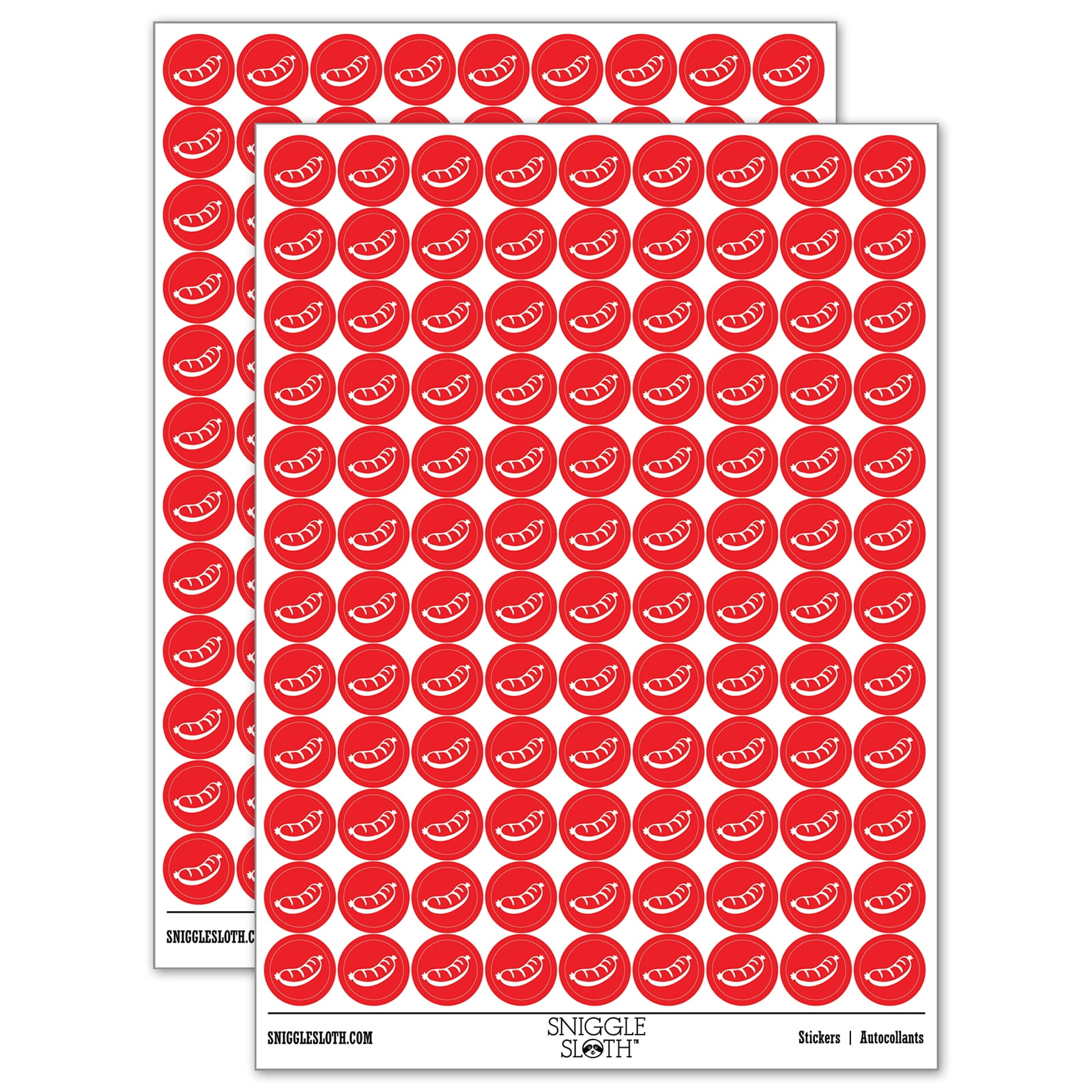Oktoberfest Wiener Sausage Bratwurst 200+ Round Stickers - Red - Gloss ...